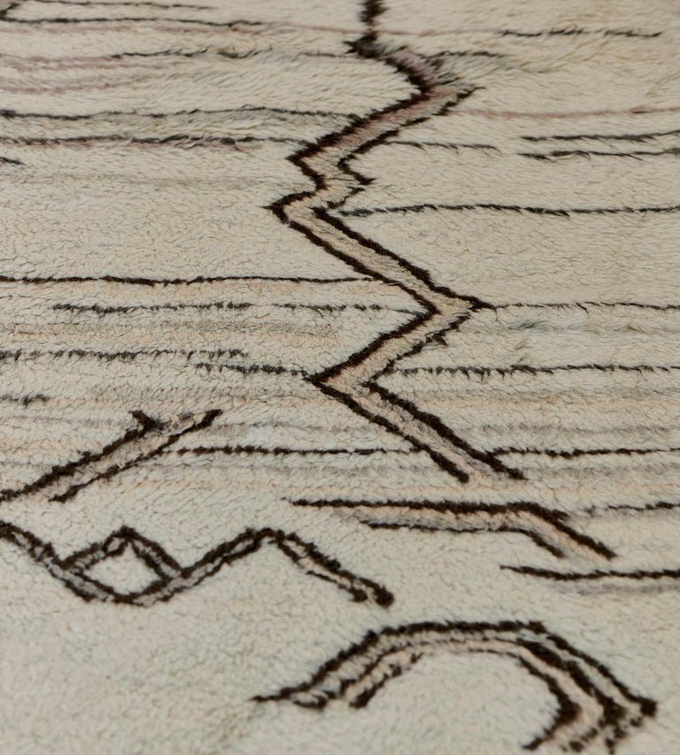 Handwoven Deep Pile Moroccan Style Rug For Sale at 1stDibs