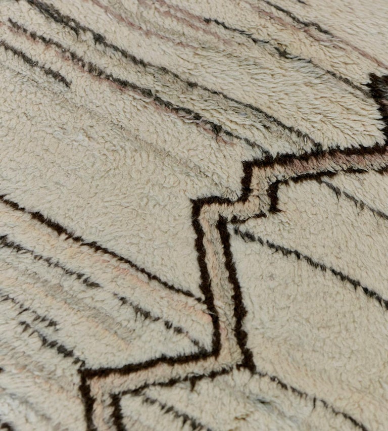 Handwoven Deep Pile Moroccan Style Rug For Sale at 1stDibs