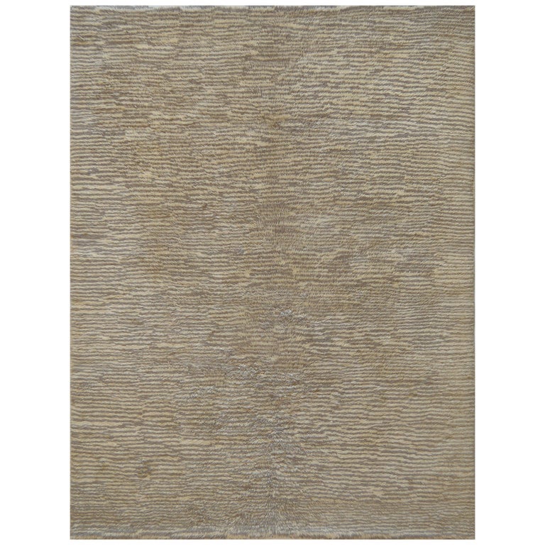 Handwoven Deep Pile Wool Rug For Sale at 1stDibs