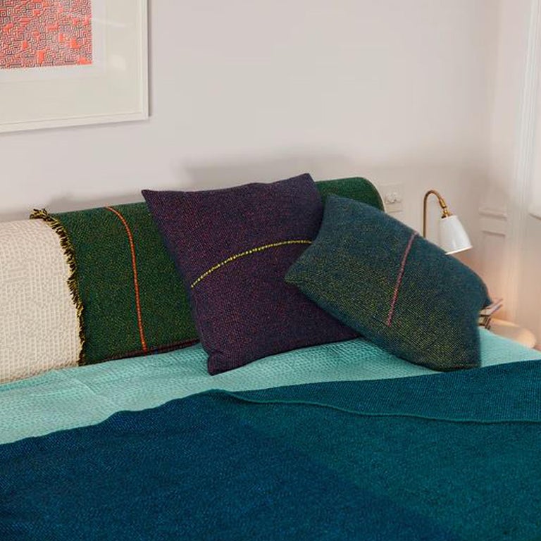 Handwoven Eco Friendly Dark Green Wool Cushion, Spain, 2022 For Sale at ...