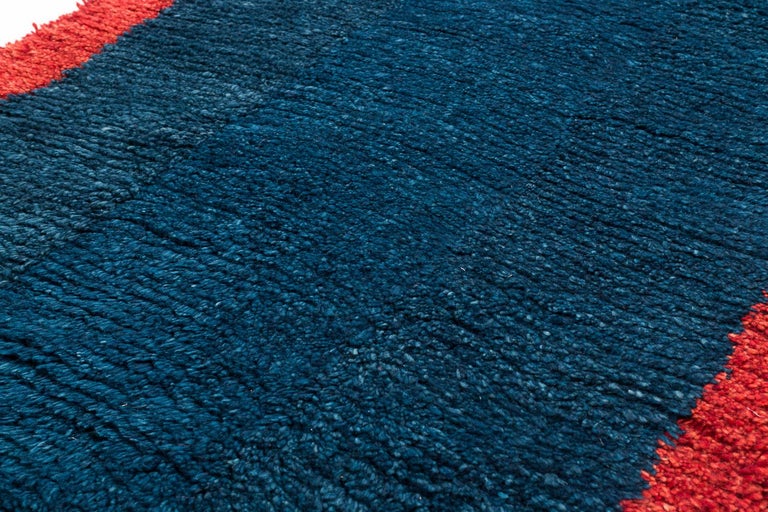 Handwoven Indigo Tibetan Rug For Sale at 1stDibs