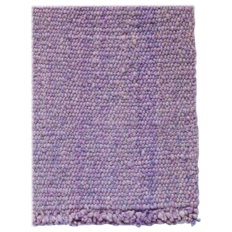 Handwoven Lilac Wool Rug, Organic Modern Textured Style, in Stock For ...
