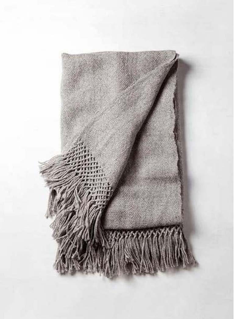 Handwoven Llama Wool Throw in Ivory Made in Argentina, In Stock For ...