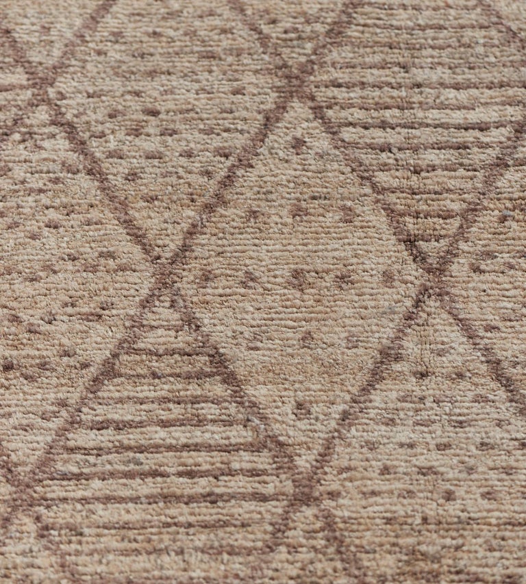 Handwoven Modern Diamond Patterned Rug For Sale at 1stDibs