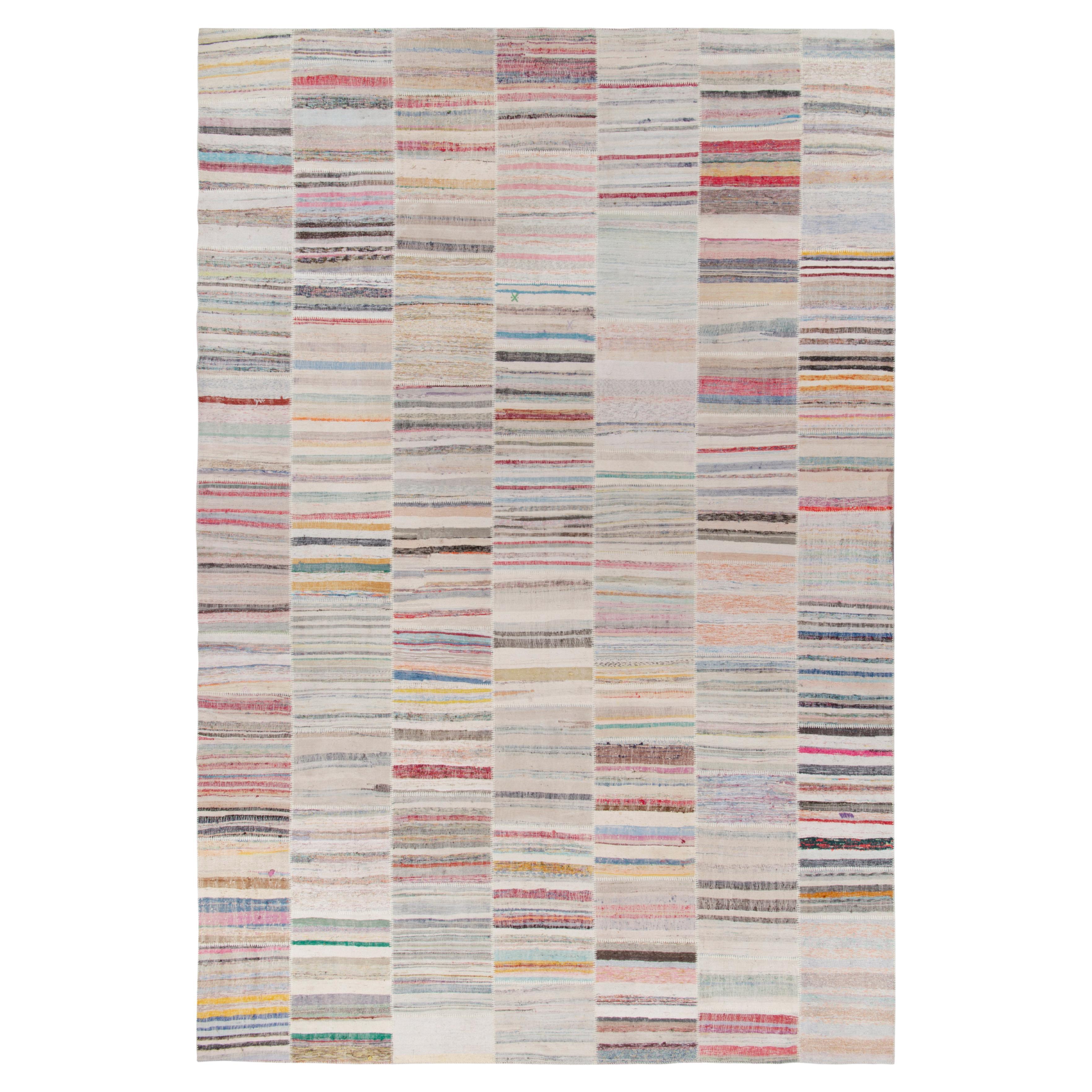 Handmade Leather Patchwork Rug For Sale at 1stDibs