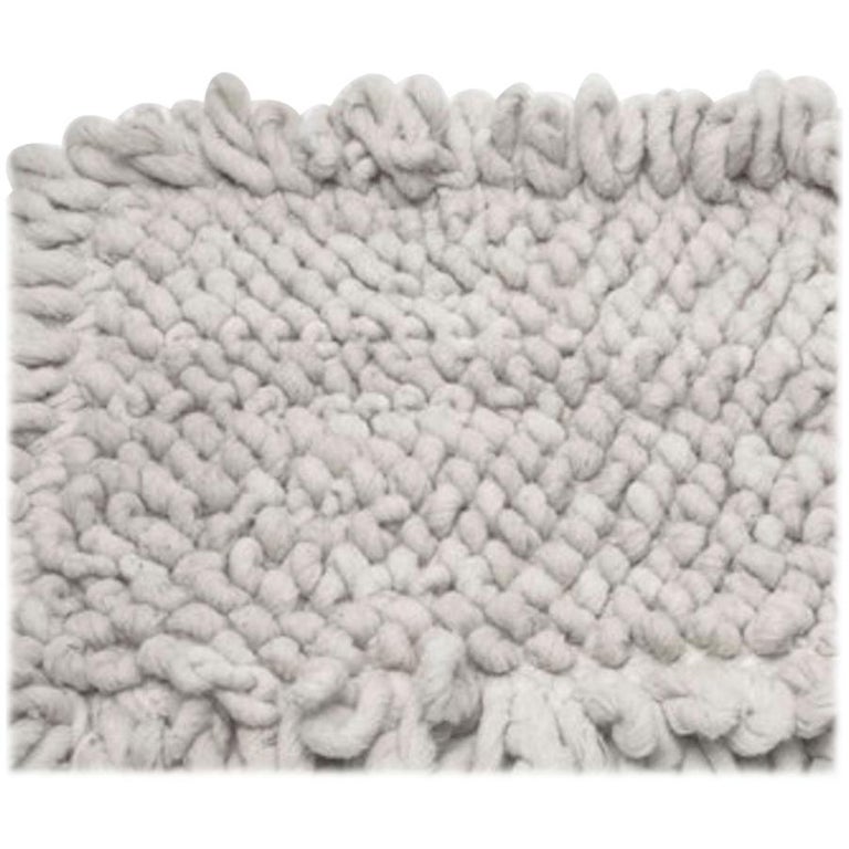 Handwoven Nubby Wool Rug in Natural, Medium, in Stock at 1stDibs
