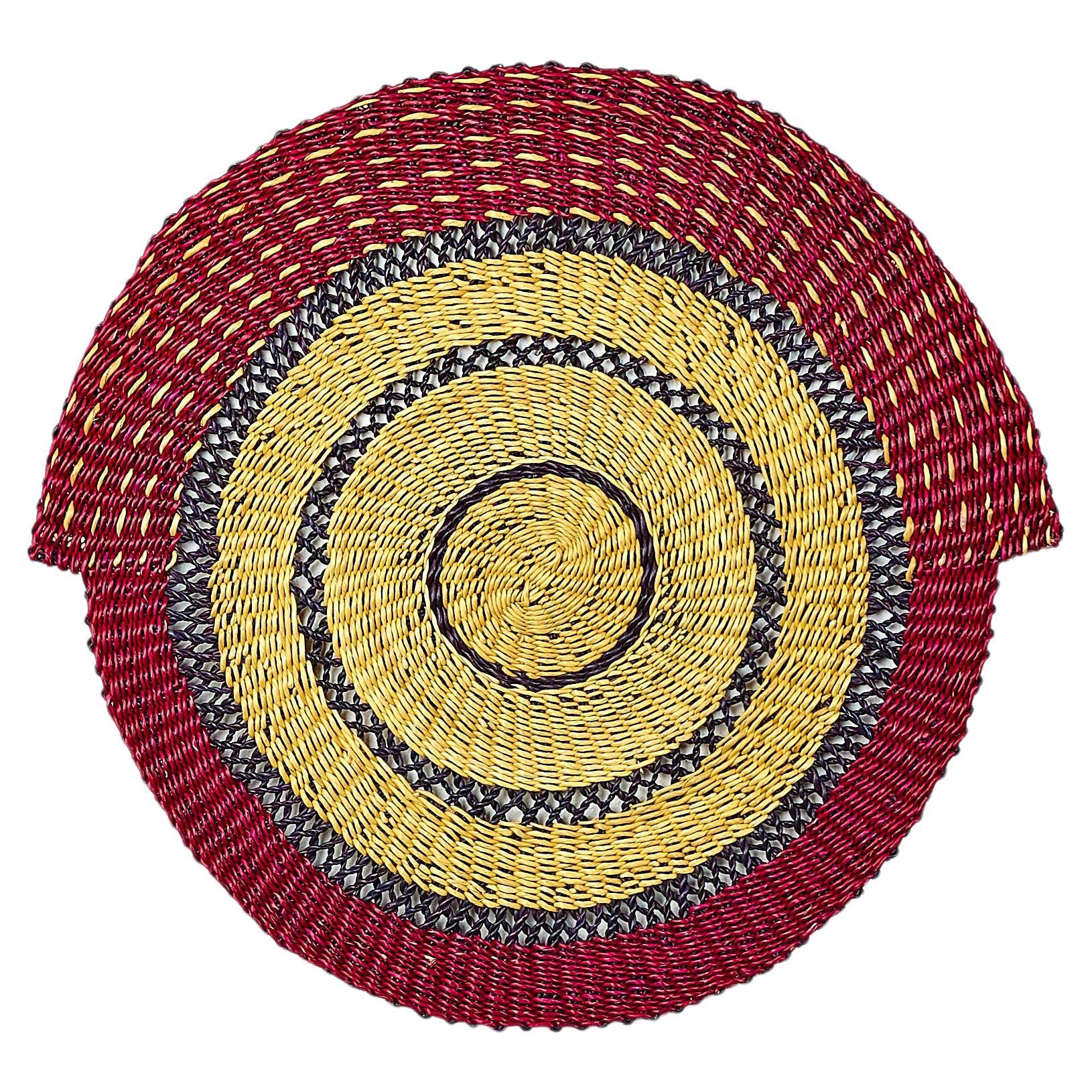 Handwoven Place Mat, Burgundy Red for Rich African Inspired Dining ...