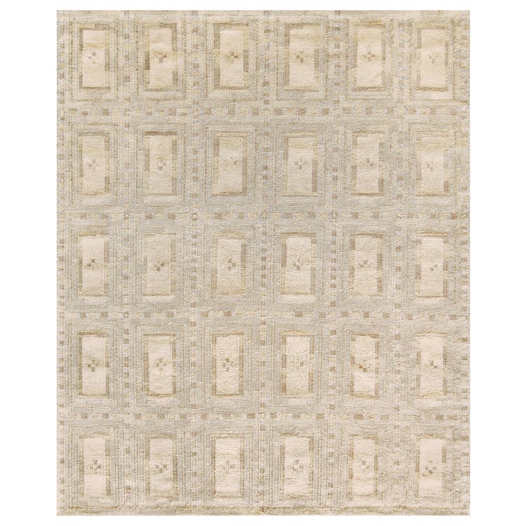 Handwoven Swedish Style Flat-Weave Wool Rug at 1stDibs