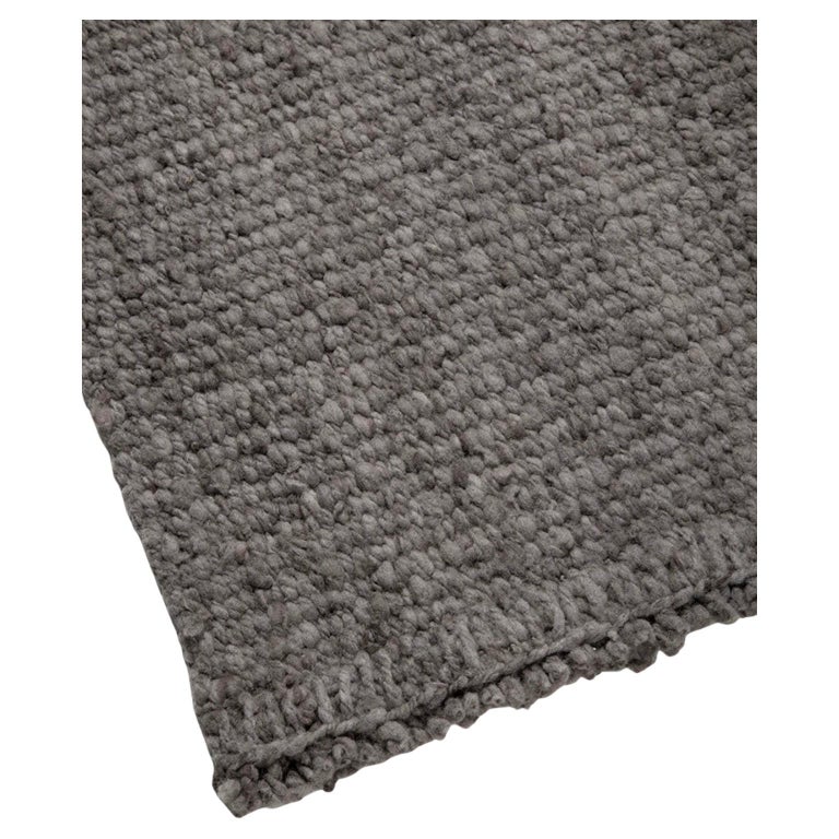 Handwoven Washed Grey Wool Rug 4'x6' Organic Modern Textured Style, in ...