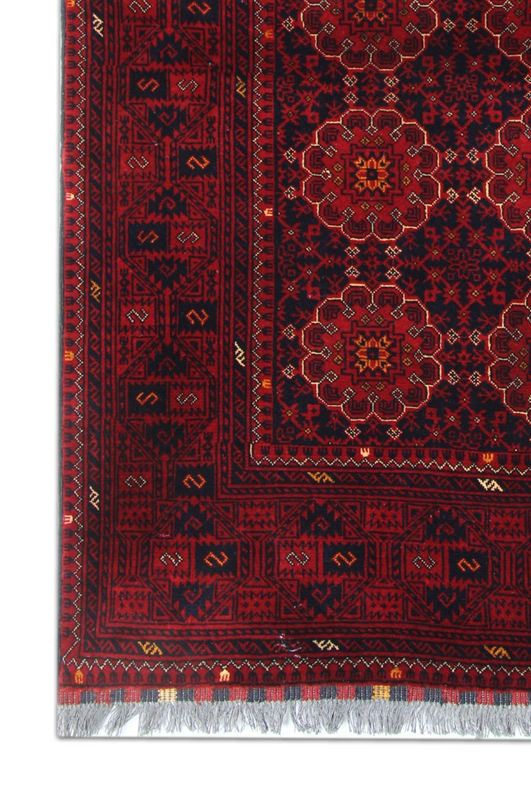 Handwoven Wool Rug Traditional Deep Red Carpet Rustic Area Rug For Sale ...