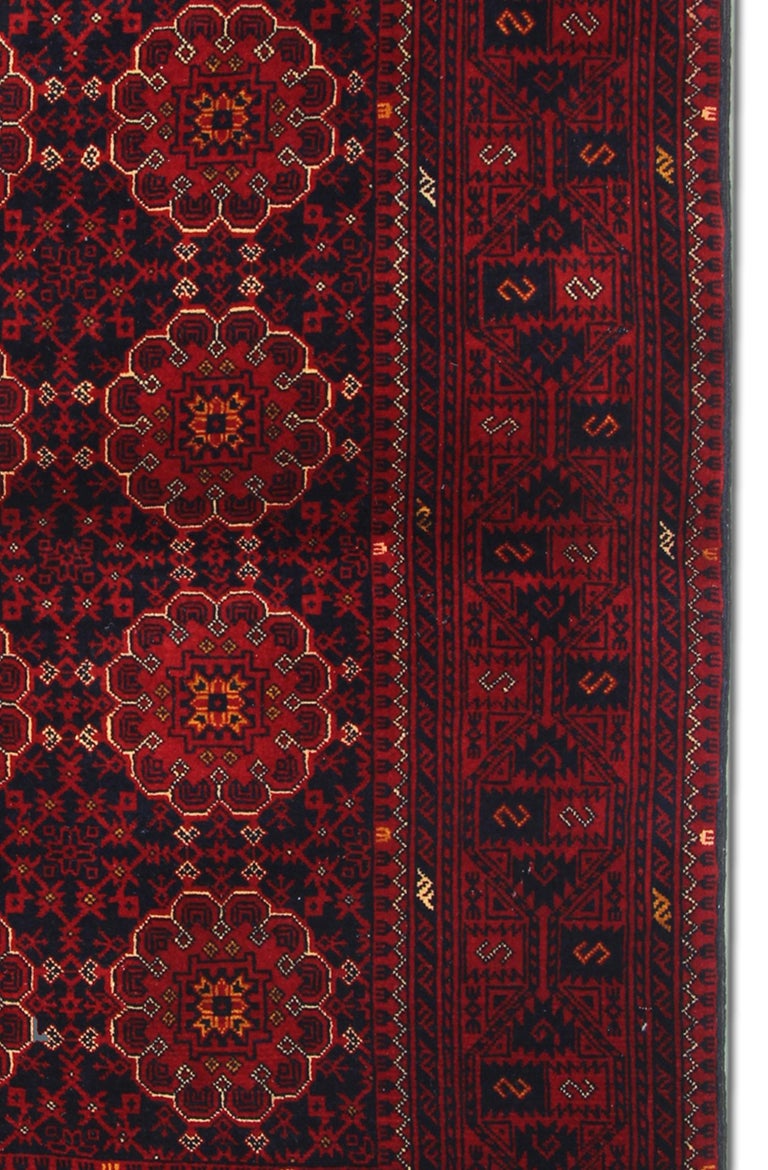 Handwoven Wool Rug Traditional Deep Red Carpet Rustic Area Rug For Sale ...