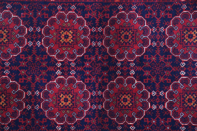 Handwoven Wool Rug Traditional Deep Red Carpet Rustic Area Rug For Sale ...