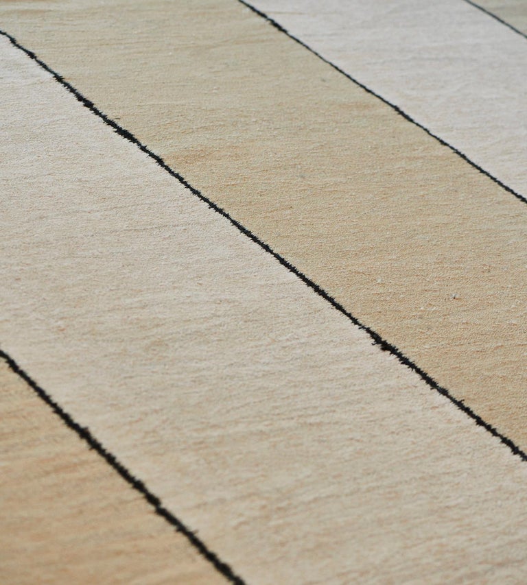 Handwoven Wool Vertical Striped Flatweave Rug For Sale at 1stDibs