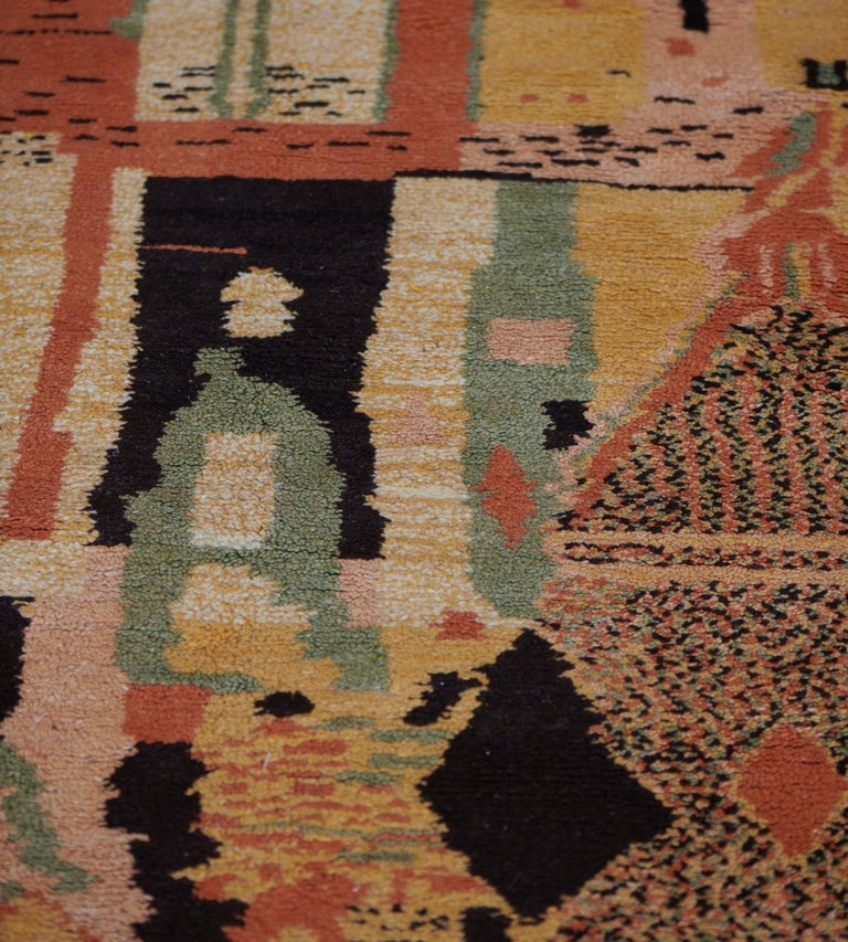 Handwoven Wool Vintage Moroccan Rug For Sale at 1stDibs