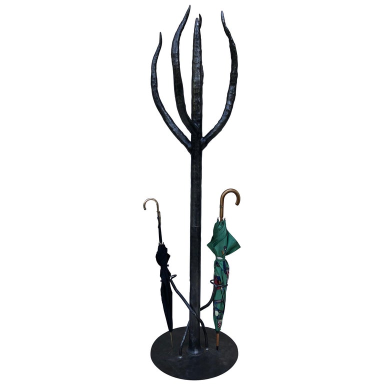 Handwrought Cactus Coat Hall Tree /Umbrella Stand Entrance Sculpture ...