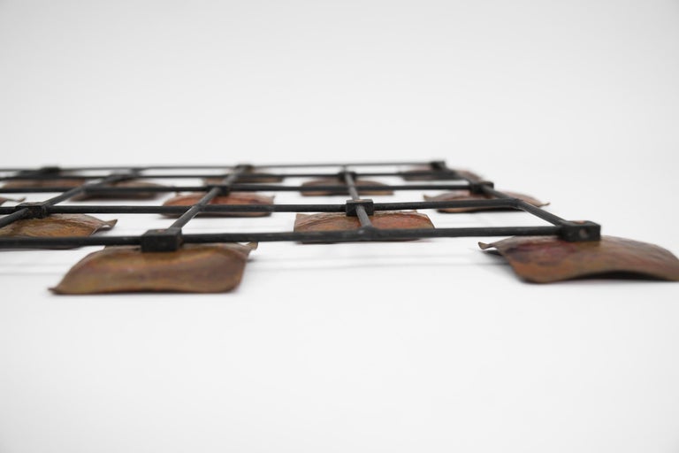Hang Finished Artist Mural Made of Copper Elements on a Metal Lattice ...