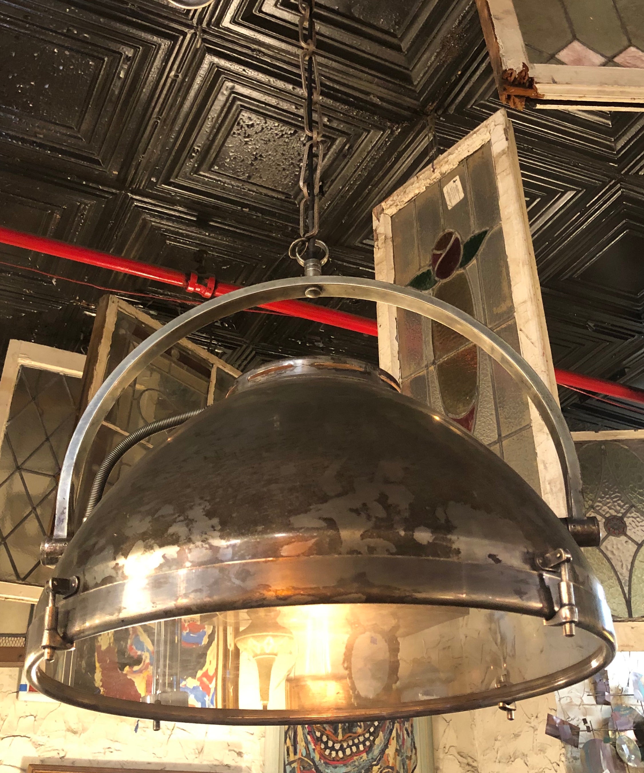 Hanging Industrial Metal Pendant For Sale at 1stDibs