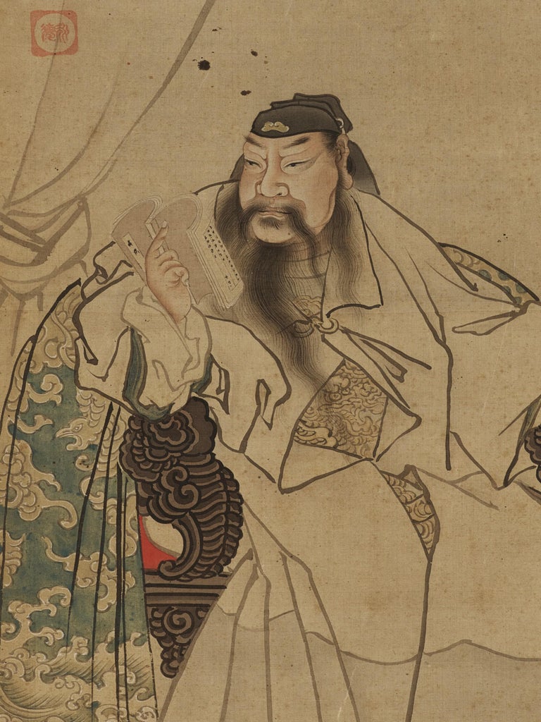 Hanging Scroll of Guan Yu Reading the Spring and Autumn Annals, Chinese ...