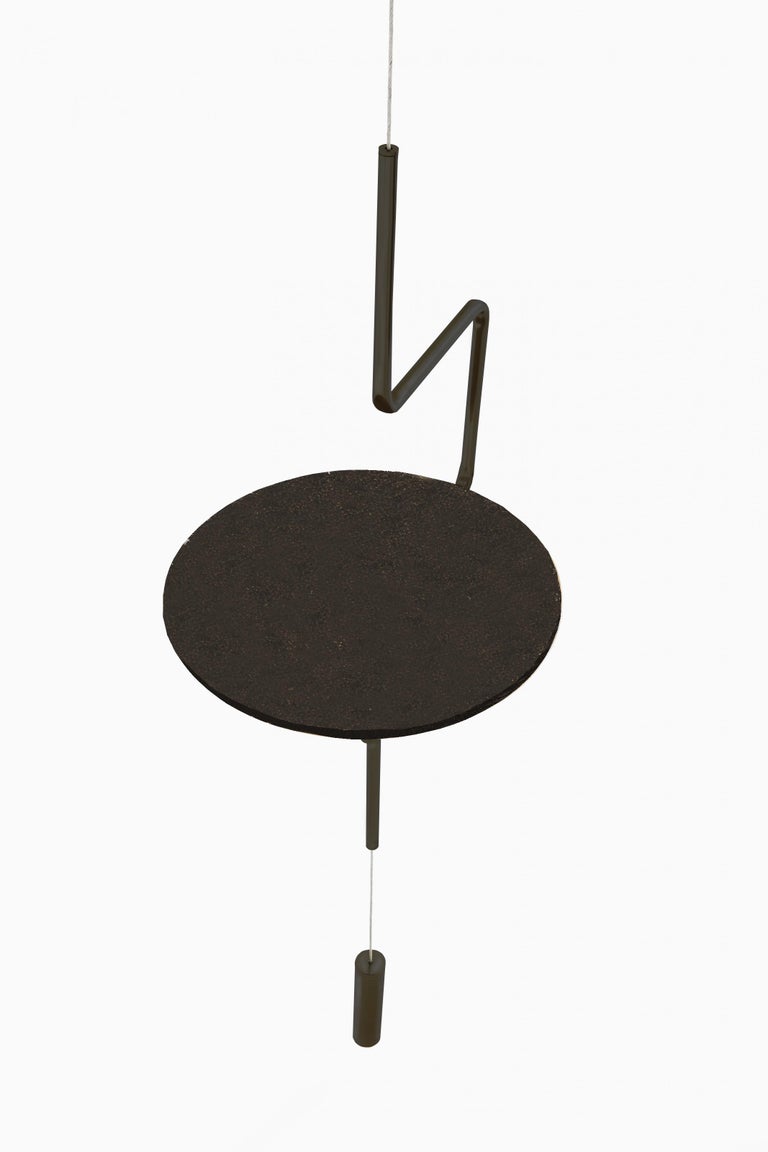 Hanging Table Disk Onix and Rubberized Black Cork by decarvalho atelier ...