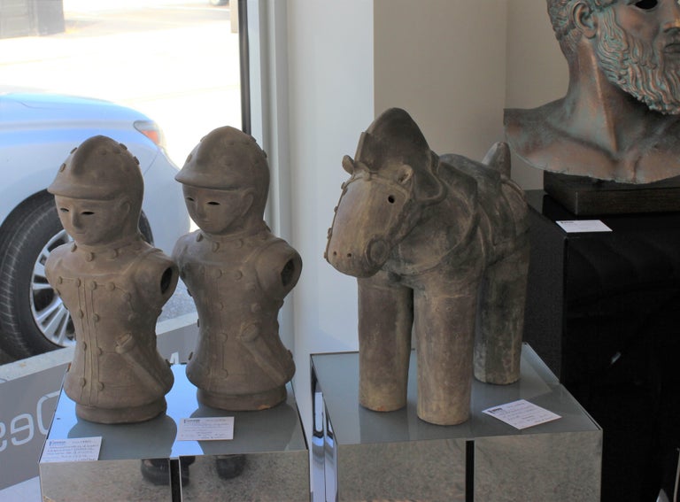 Haniwa Style Figures Unglazed Terracotta, a Set of Two For Sale at ...