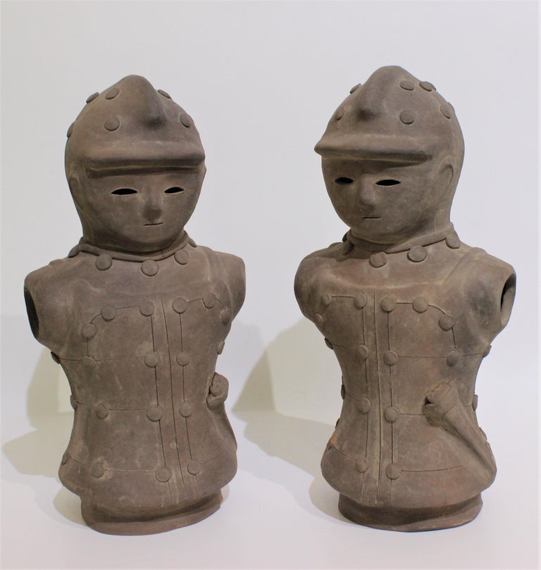 Haniwa Style Figures Unglazed Terracotta, a Set of Two For Sale at ...