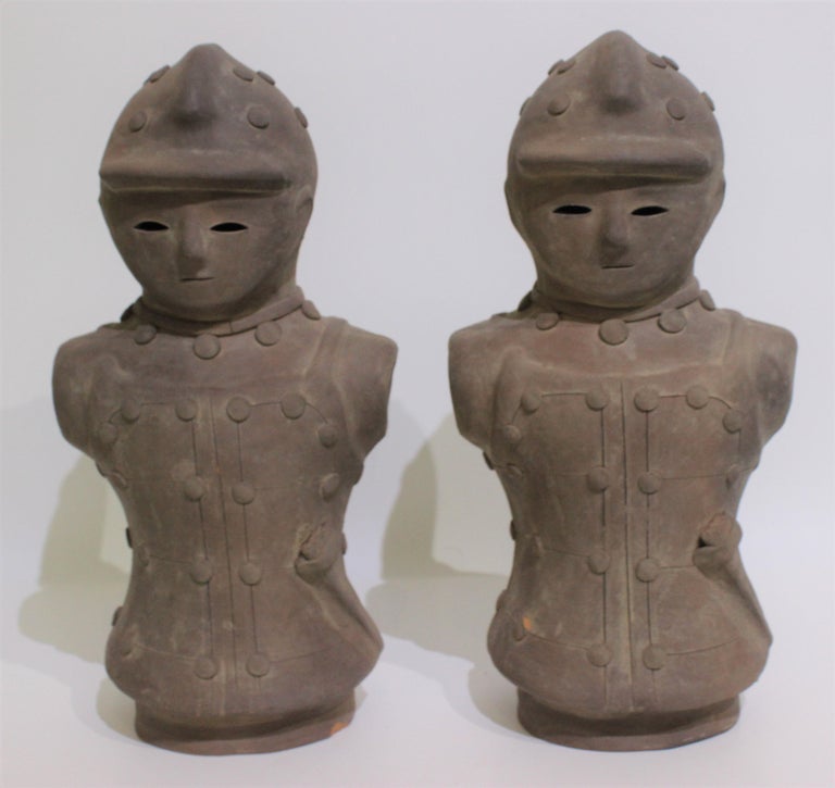 Haniwa Style Figures Unglazed Terracotta, a Set of Two For Sale at ...