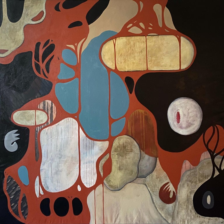 Hannah Thomas - HARBINGER Square, Abstract, Acrylic, Painting For Sale ...