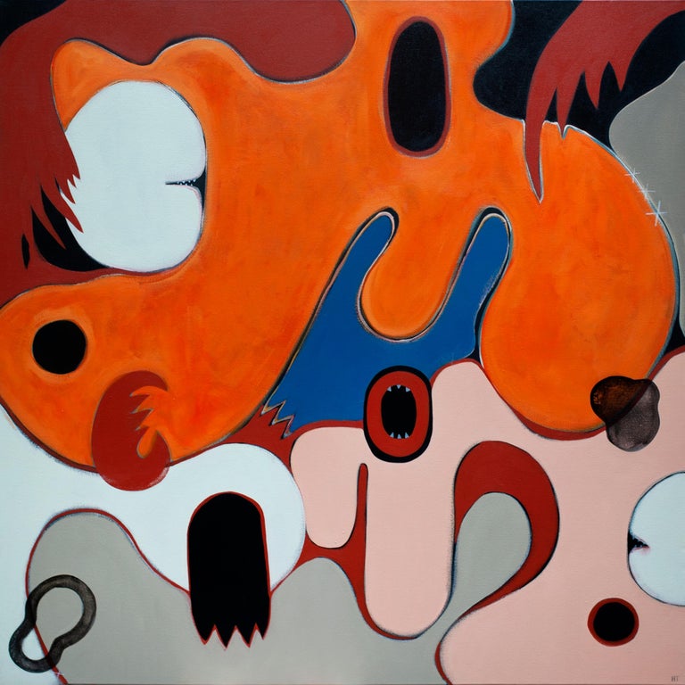 Hannah Thomas - MALCONTENT #2 Abstract Bold Acrylic Painting Square ...