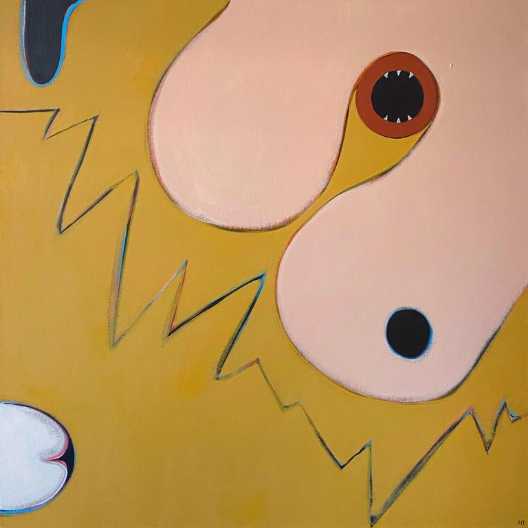 Hannah Thomas - MALCONTENT #8 - Abstract Bold Acrylic Painting Yellow ...