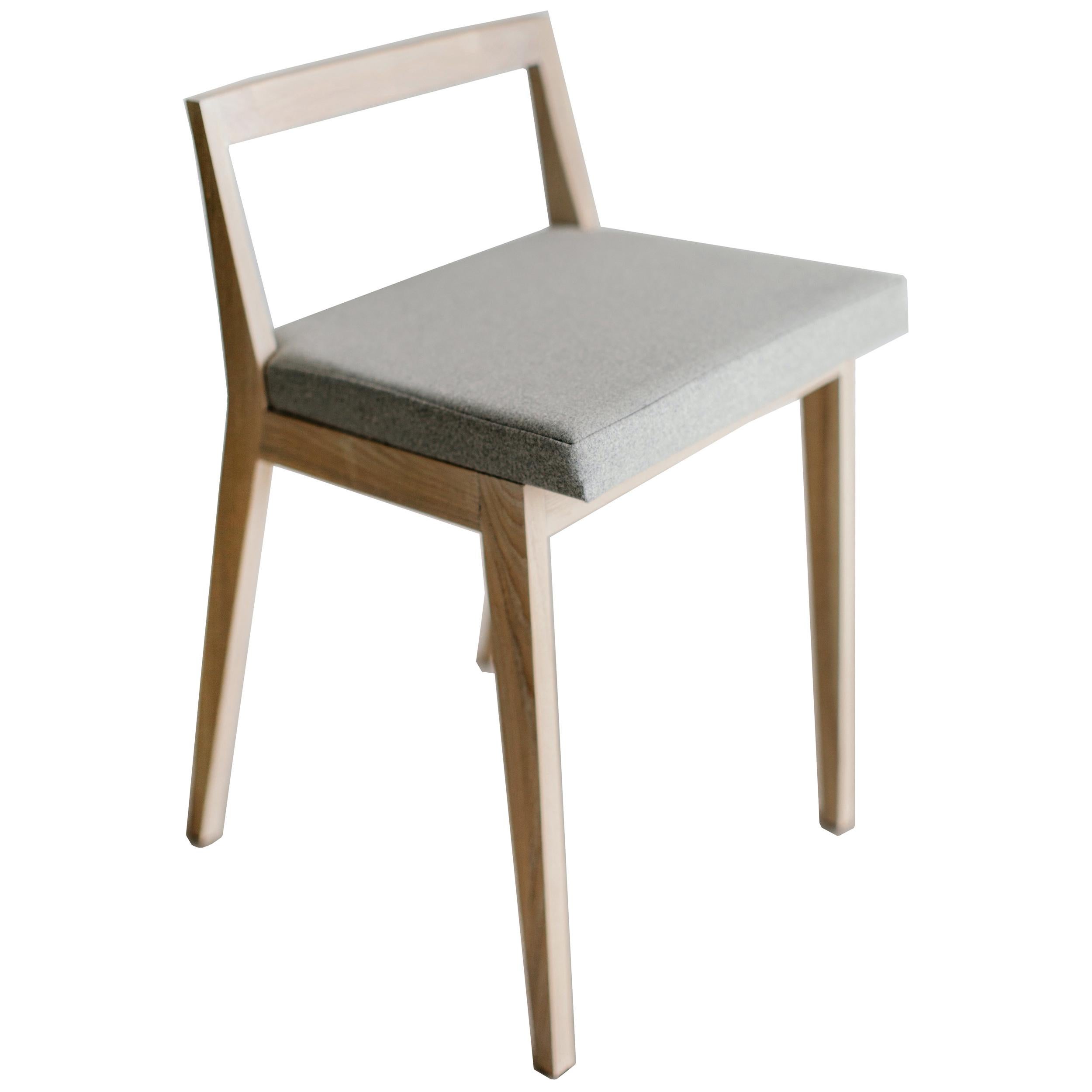 Hanoi Ashwood and Wool Upholstery Stool For Sale at 1stDibs
