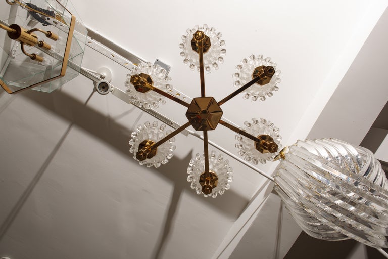 Hans-Agne Jakobsson, Brass Crystal Six-Arm Crystal Chandelier For Sale ...