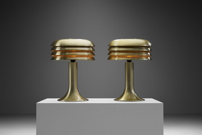 Hans-Agne Jakobsson Pair of "BN-26" Table Lamps for AB Markaryd, Sweden 1950s For Sale at 1stDibs