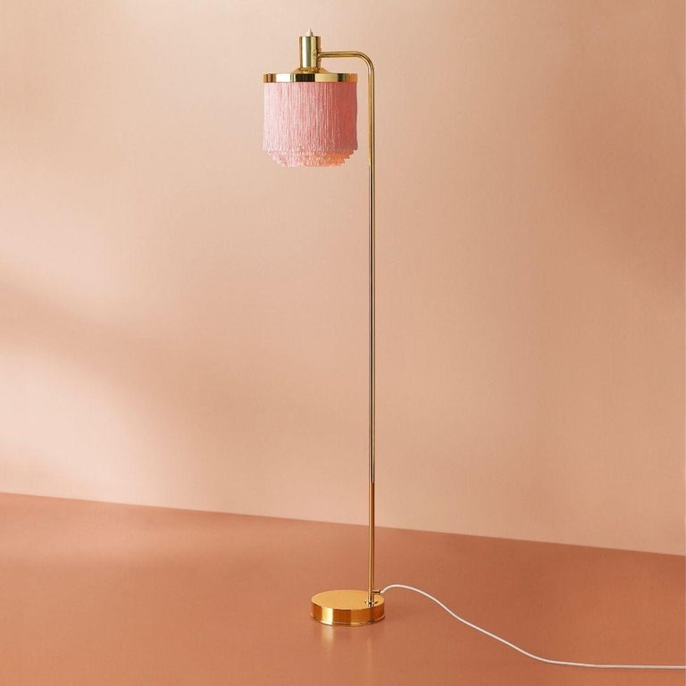 Hans-Agne Jakobsson Pink 'Fringe' Floor Lamp in Brass and Steel for ...