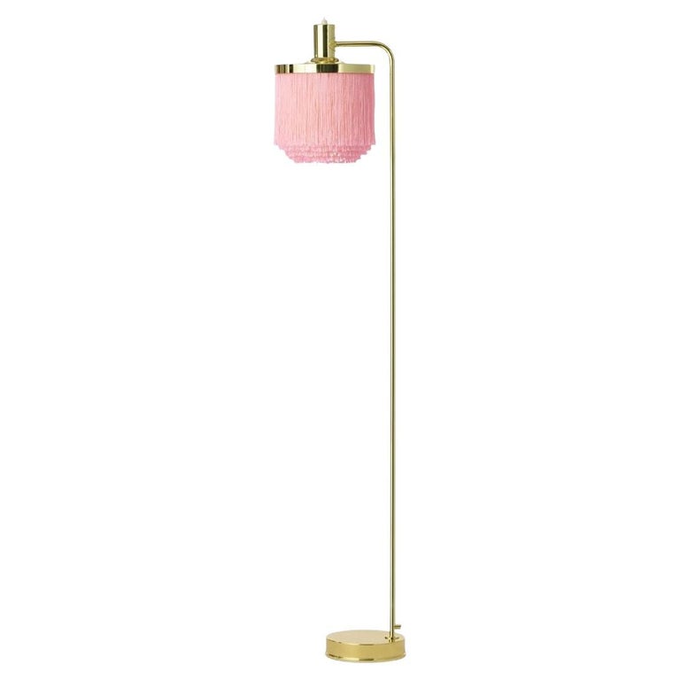 Hans-Agne Jakobsson Pink 'Fringe' Floor Lamp in Brass and Steel for ...