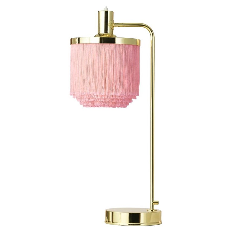 Hans-Agne Jakobsson Rosa „Fringe“-Tischlampe aus Messing und Stahl für ...