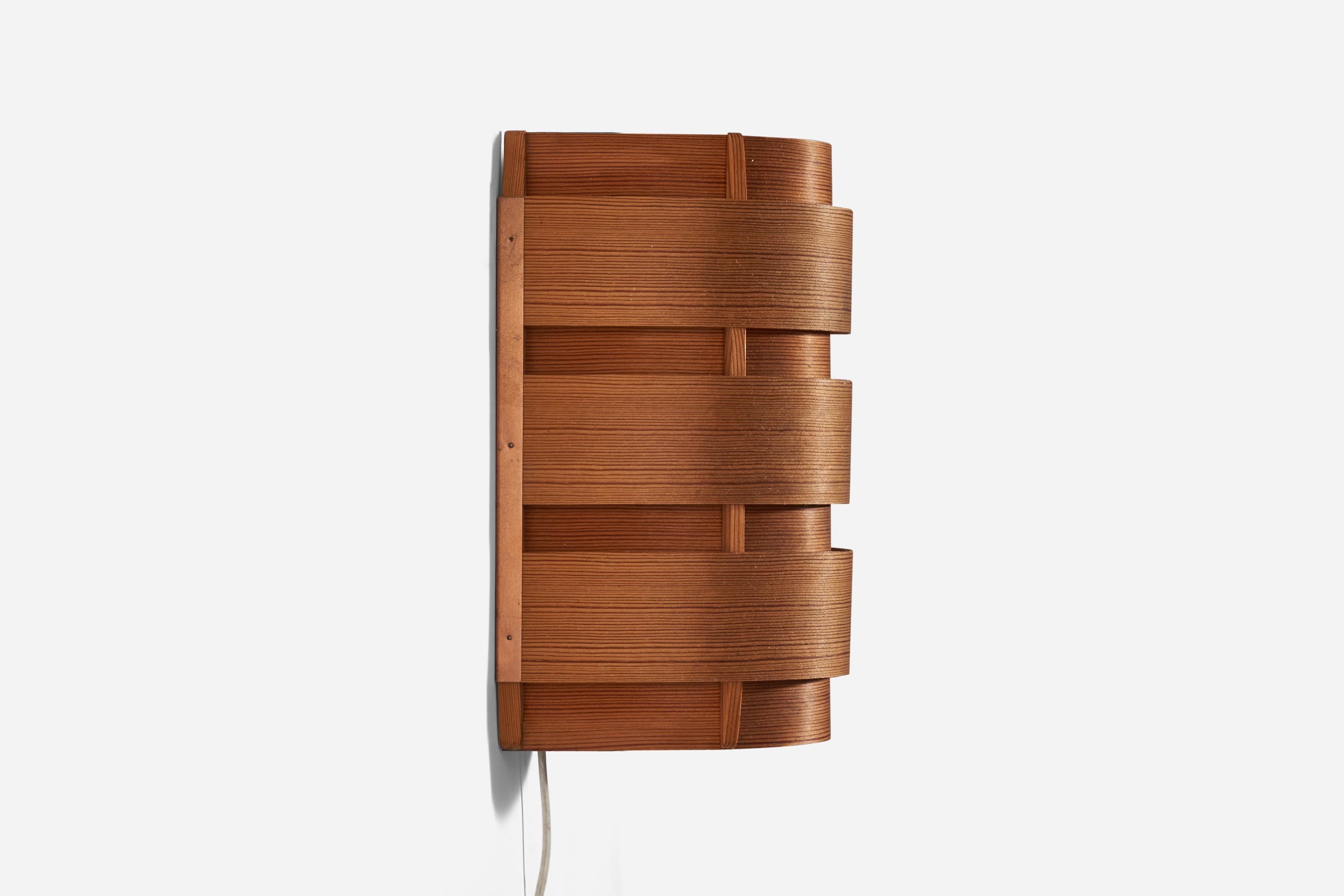 Hans-Agne Jakobsson, Sconce, Pine, Moulded Pine Veneer, Sweden, 1970s ...