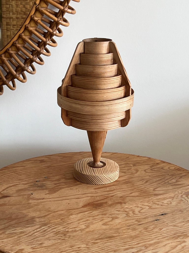 Hans-Agne Jakobsson, Table Lamp, Pine, Moulded Pine Veneer, Sweden ...