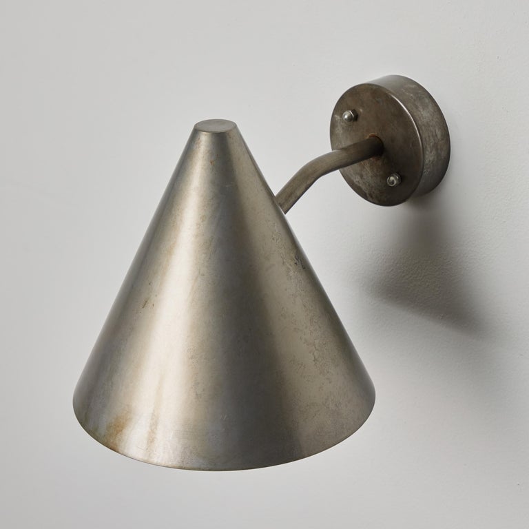 Hans-Agne Jakobsson 'Tratten' Outdoor Sconce in Silver Steel For Sale ...