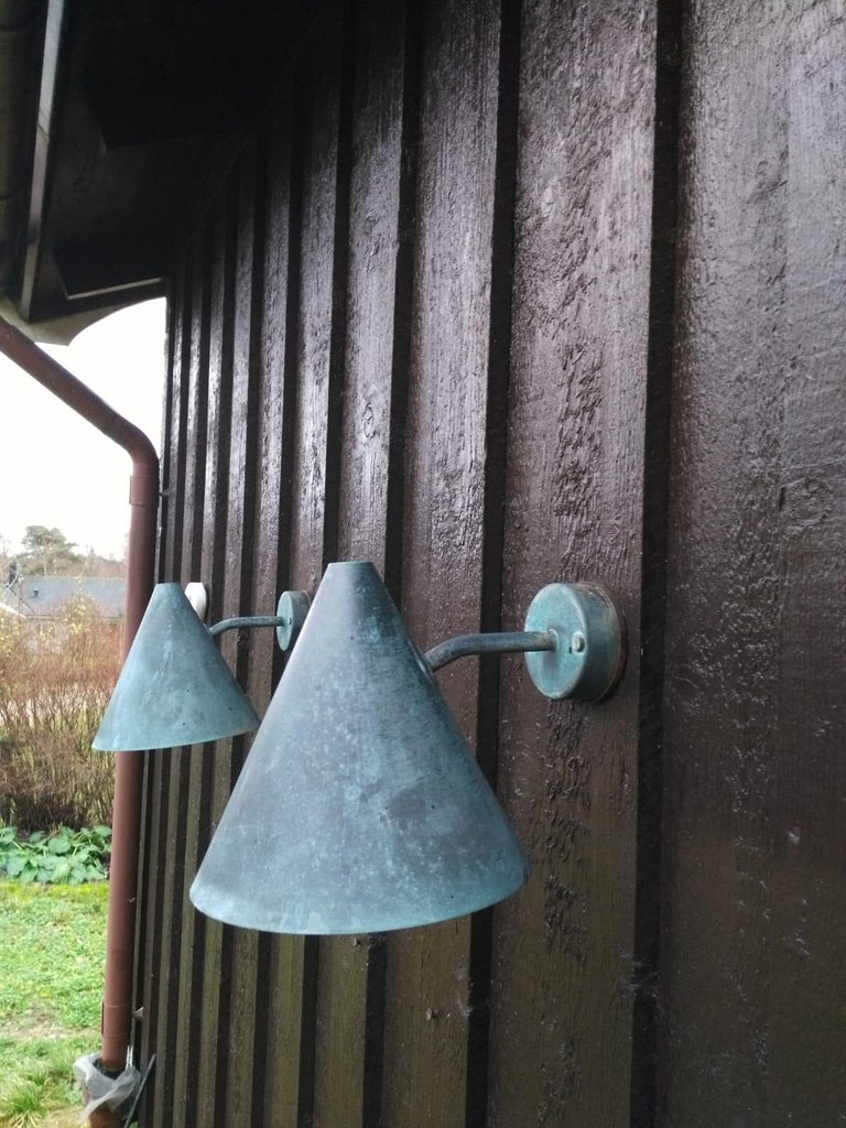 Hans-Agne Jakobsson "Tratten" Outdoor Wall Light Copper 1960s Markaryd ...