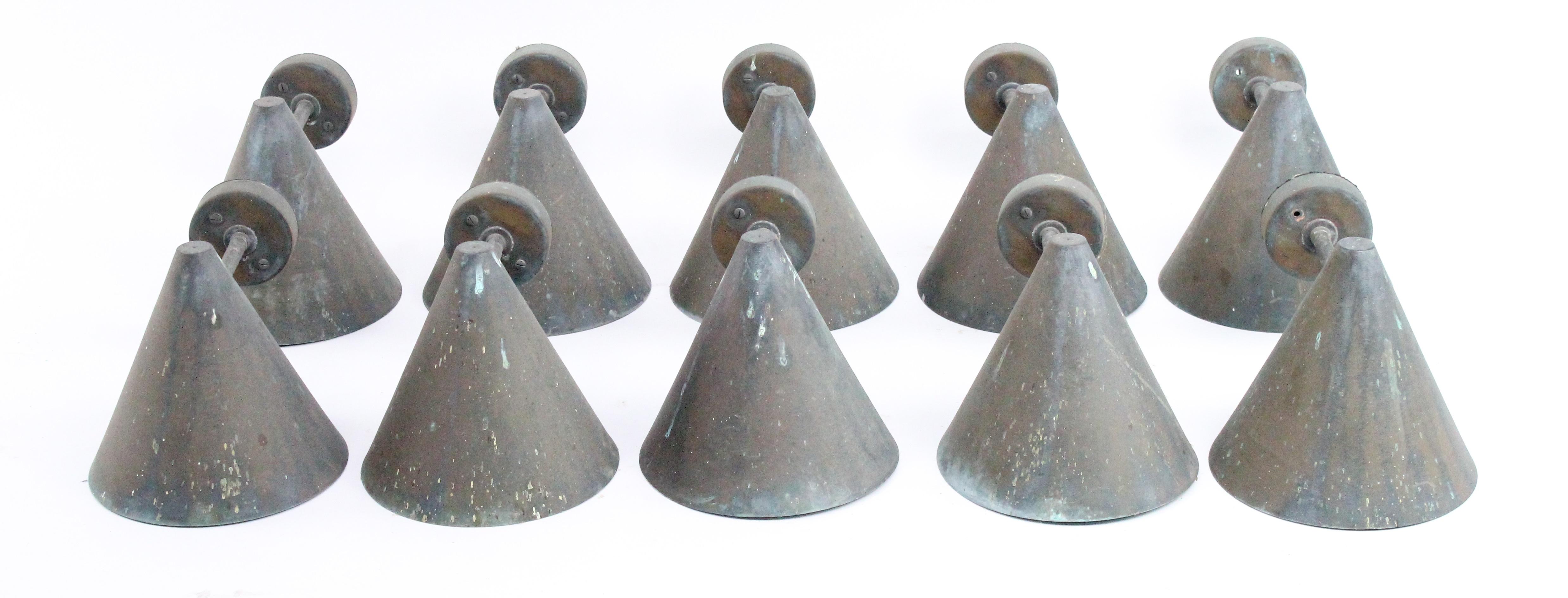 Hans-Agne Jakobsson "Tratten" Set of Ten 1960s Patinated Copper Wall ...