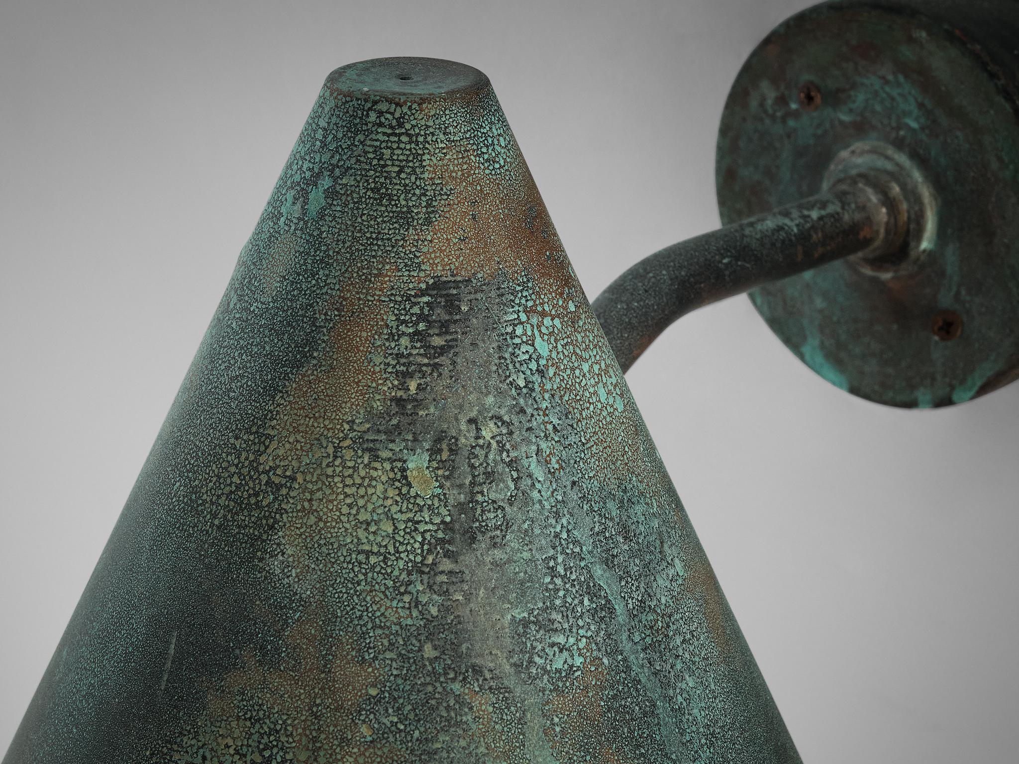 Hans-Agne Jakobsson 'Tratten' Wall Light in Patinated Copper For Sale ...