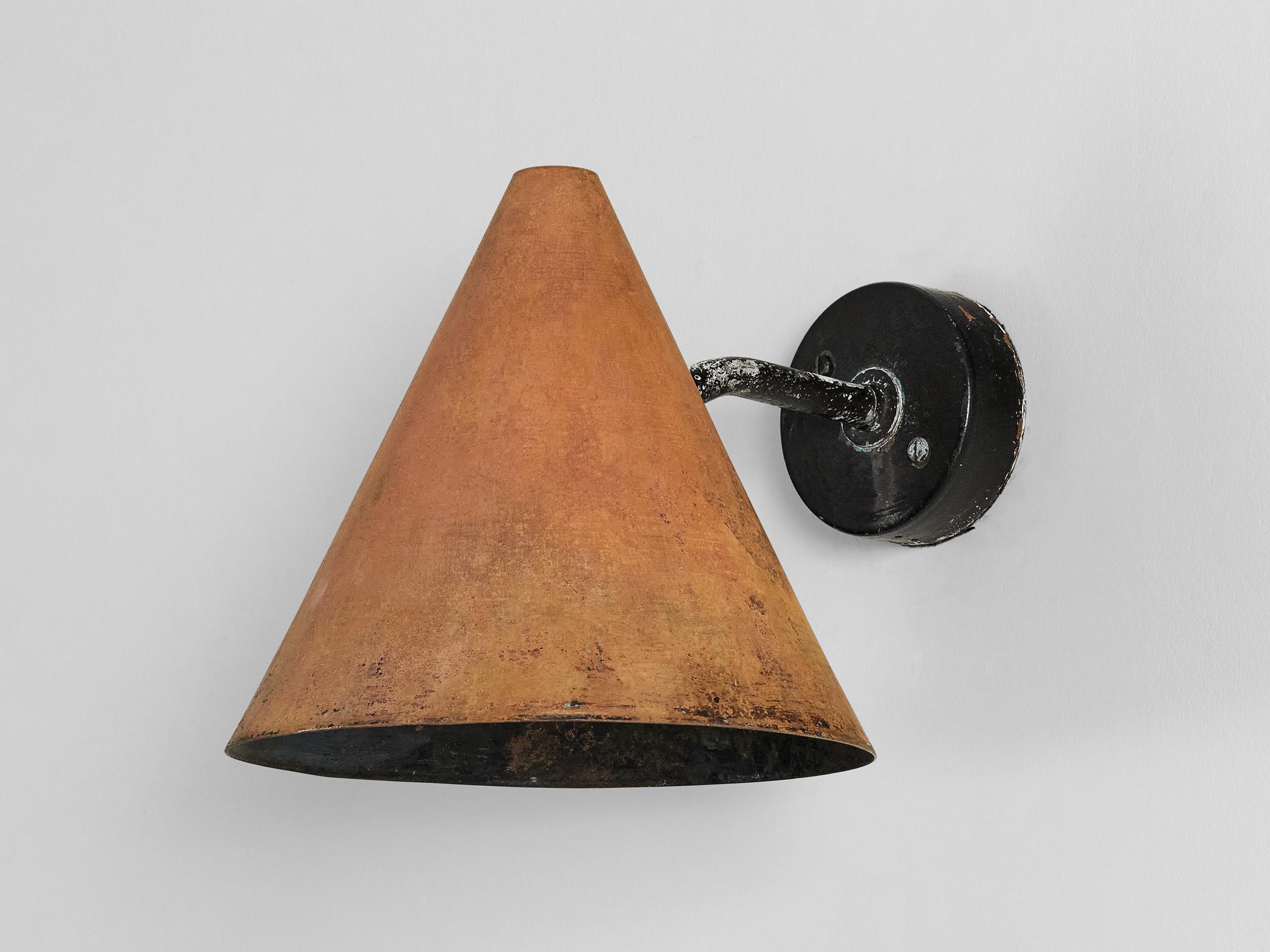 Hans-Agne Jakobsson 'Tratten' Wall Light in Patinated Copper For Sale ...
