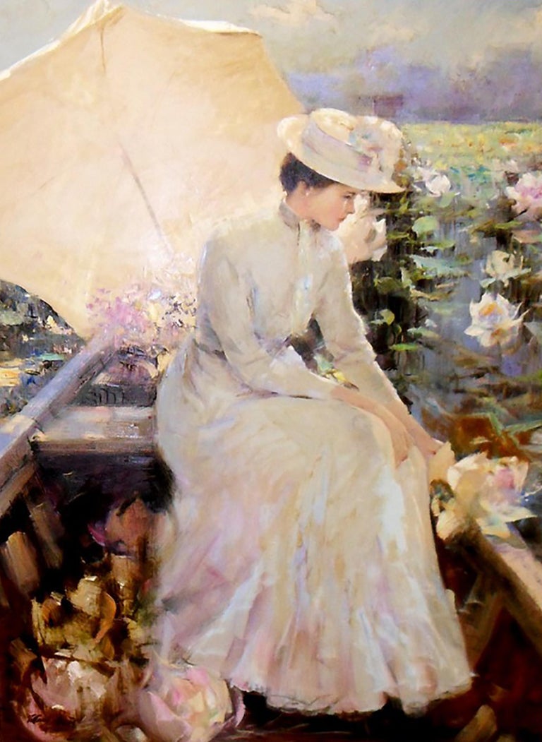 Hans Amis - Beautiful Lady in Garden at 1stDibs