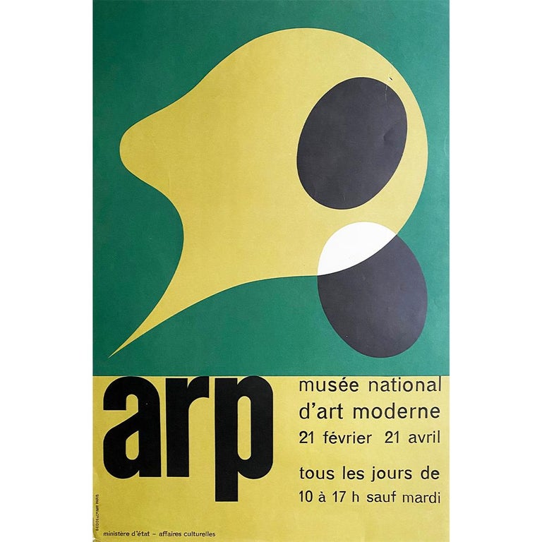 Hans Arp - 1983 Original exhibition poster by Hans Peter Wilhelm Arp For Sale at 1stDibs