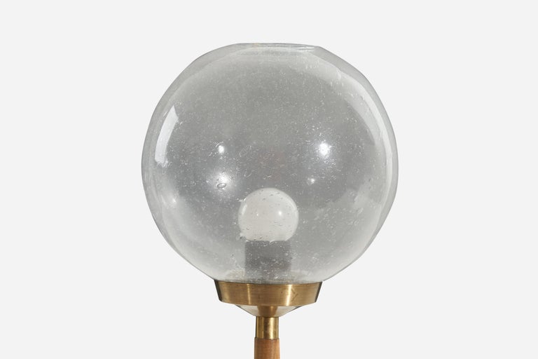 Hans Bergström, Table Lamp, Brass, Wood, Glass, Sweden, 1950s For Sale ...