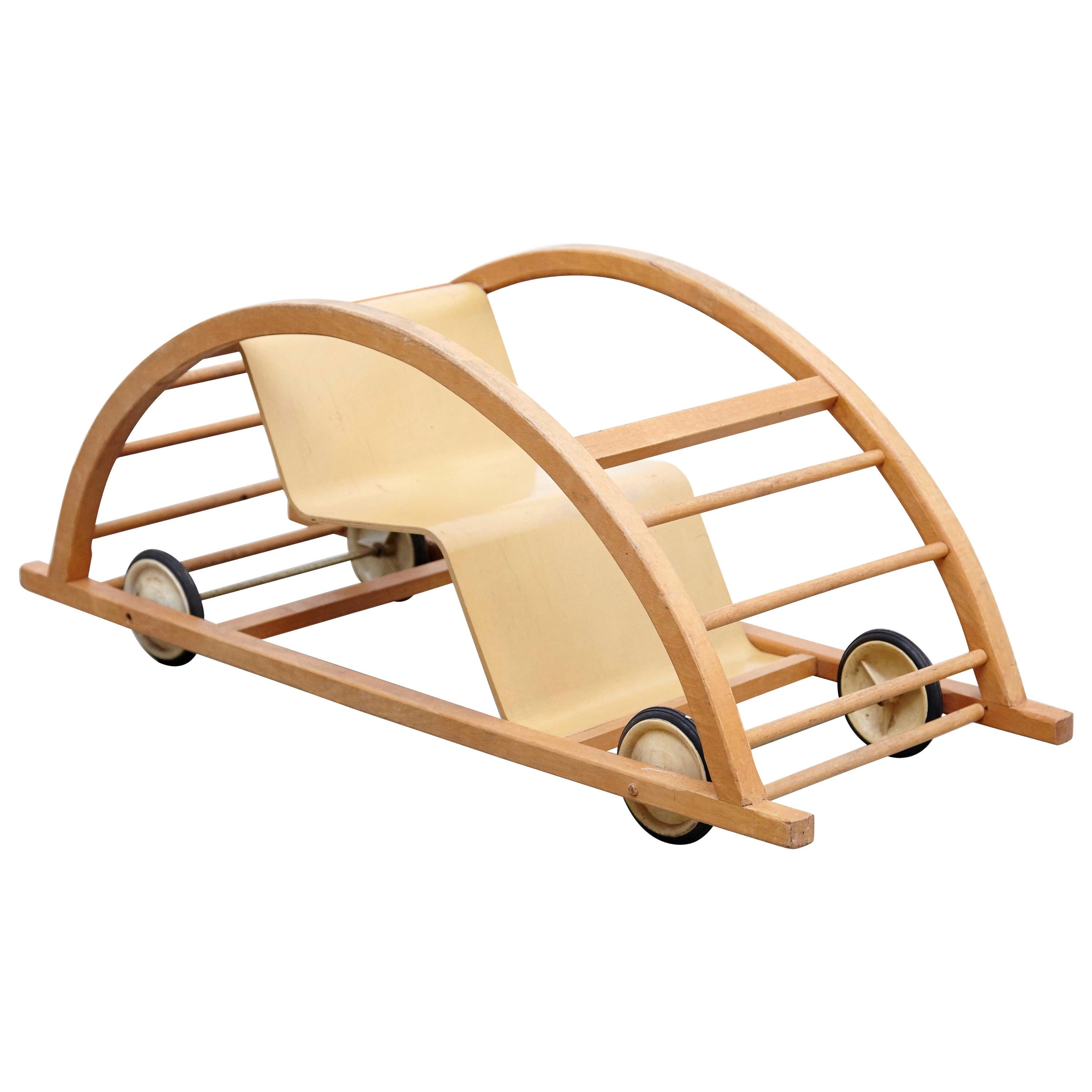 Hans Brockhage and Erwin Andrä Bauhaus Rocking Car, circa 1950 For Sale ...