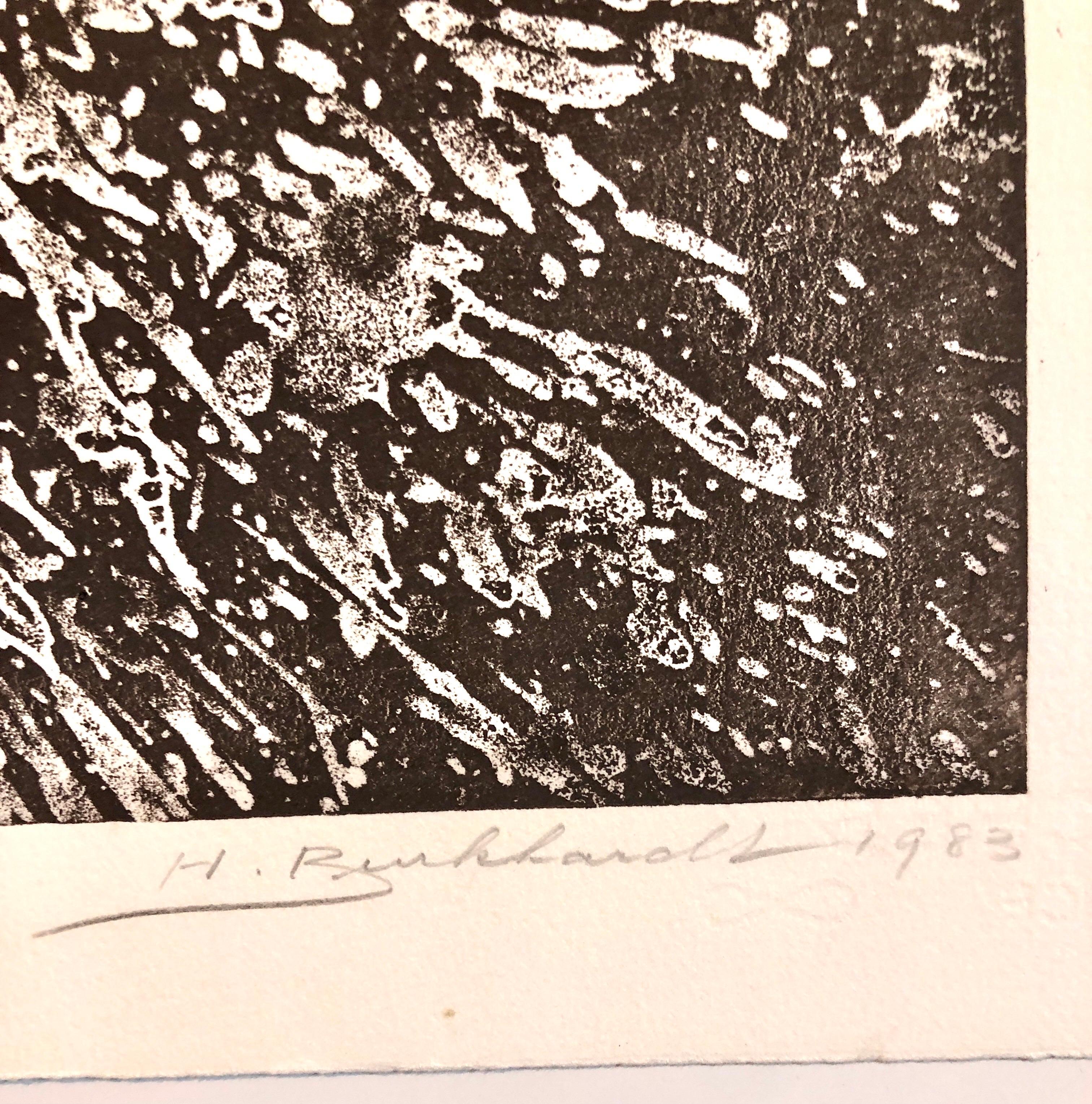 Hans Burkhardt - California Abstract Expressionist Linocut Lithograph ...