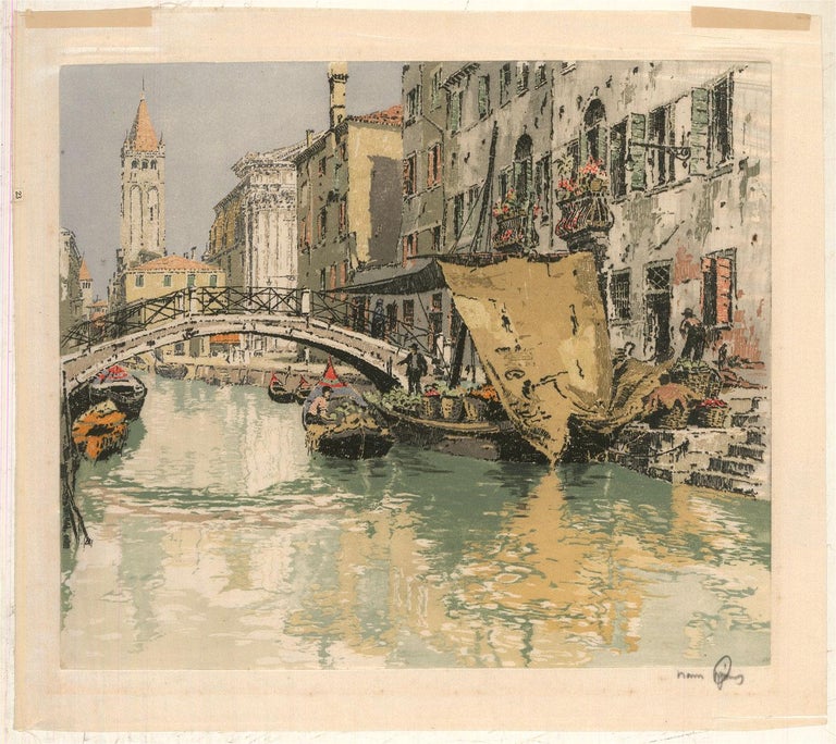 Hans Figura - Hans Figura - Mid 20th Century Etching, View of Venice ...