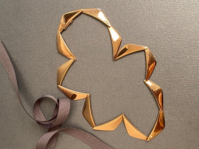Hans Hansen 14 Karat Gold Peak Necklace Designed by Bent Gabrielsen For ...