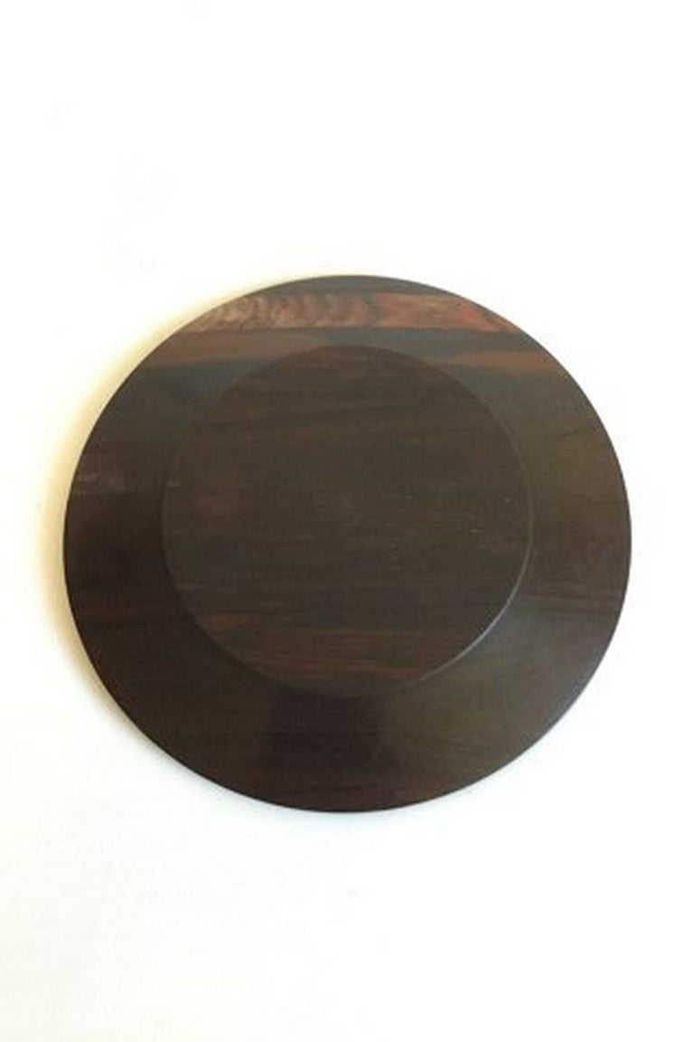 Hans Hansen Rosewood Plate with Silver Inlay For Sale at 1stDibs